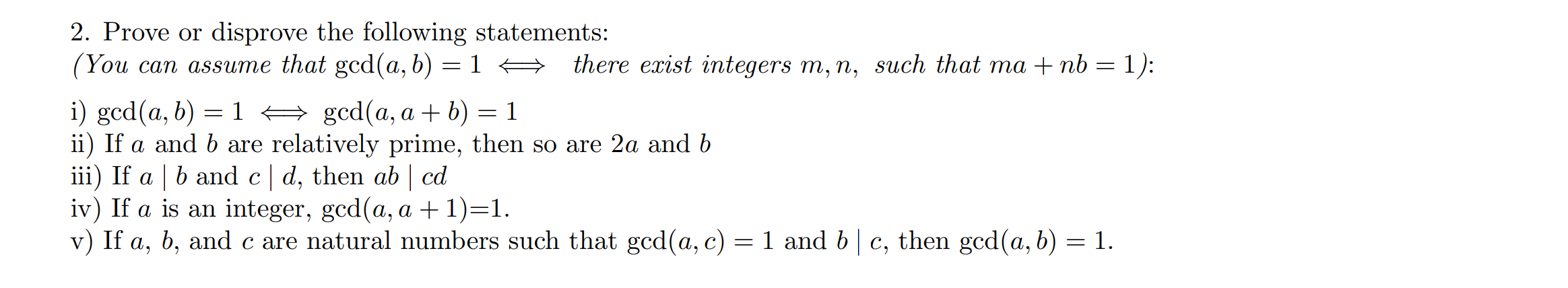 Solved - 1 2. Prove or disprove the following statements: | Chegg.com