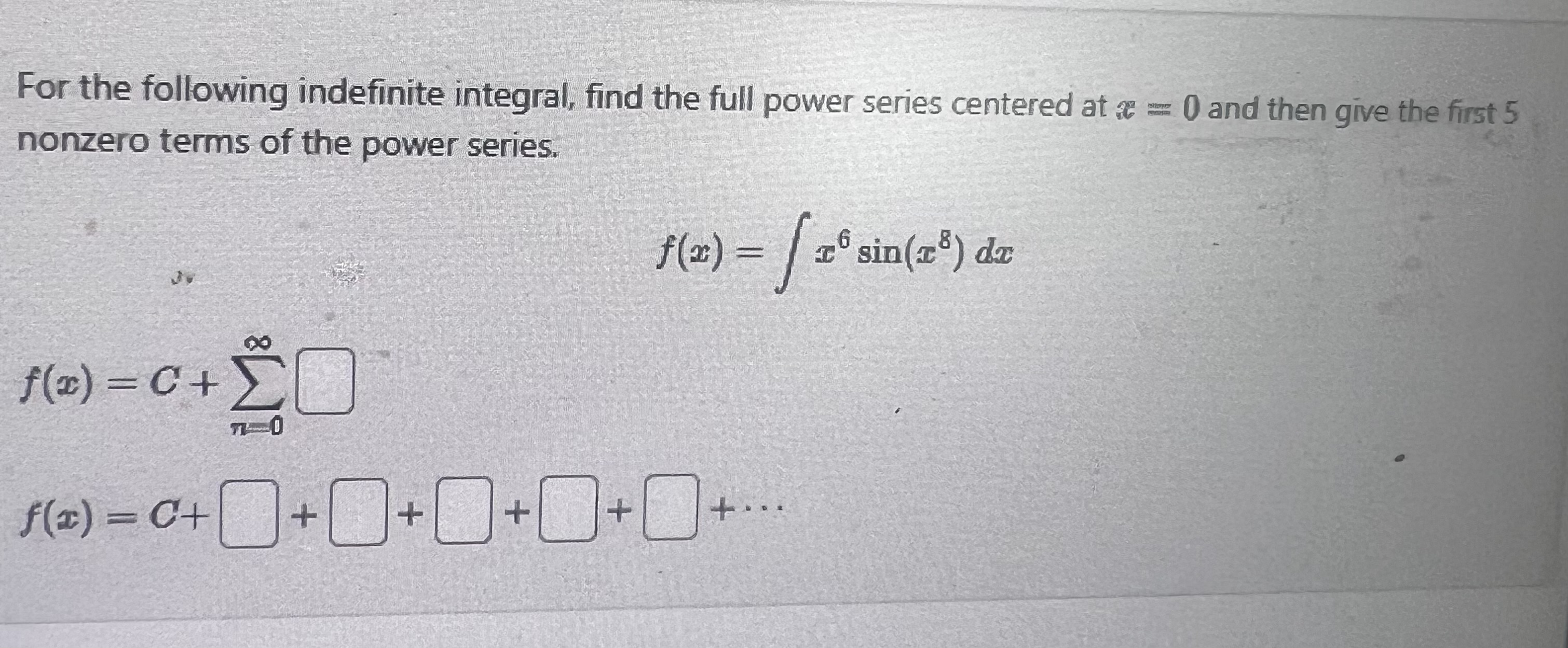 Solved For the following indefinite integral, find the full | Chegg.com
