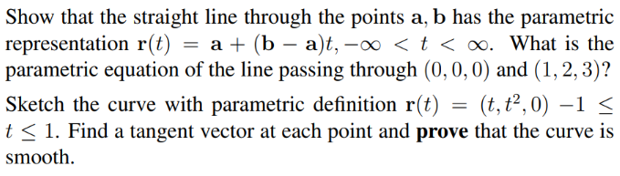 Solved Show that the straight line through the points a,b | Chegg.com