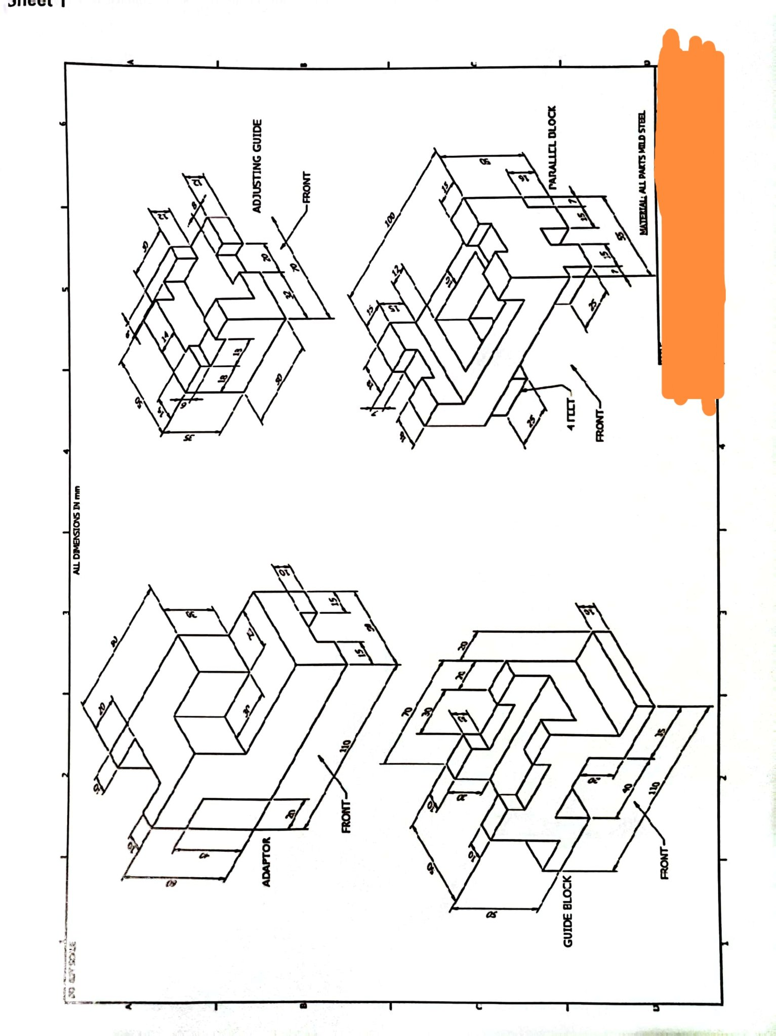 Solved Please help me in drawing a Third Angle Orthographic | Chegg.com Solved Please help me in drawing a Third Angle Orthographic | Chegg.com
