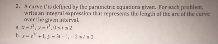 Solved 2. A curve C is defined by the parametric equations | Chegg.com