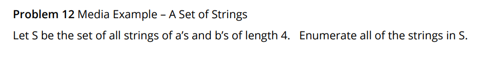 Solved Problem 12 Media Example - A Set of Strings Let S be | Chegg.com