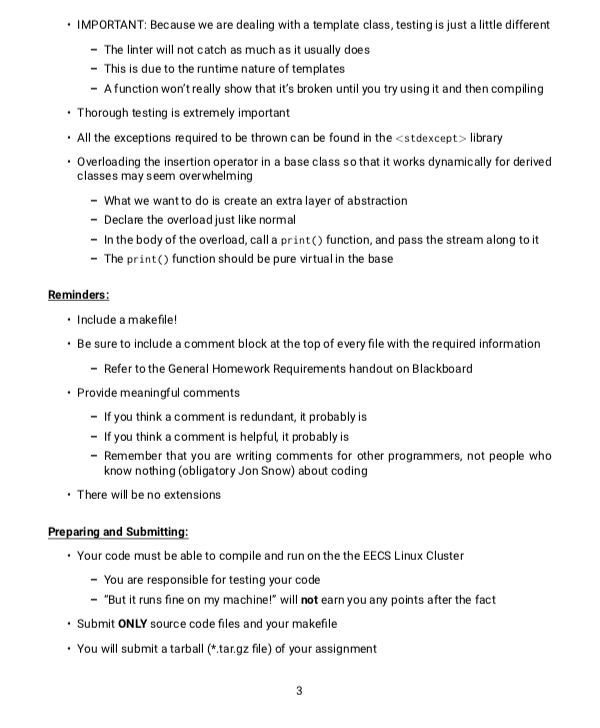 Solved You will create a template class called List that | Chegg.com