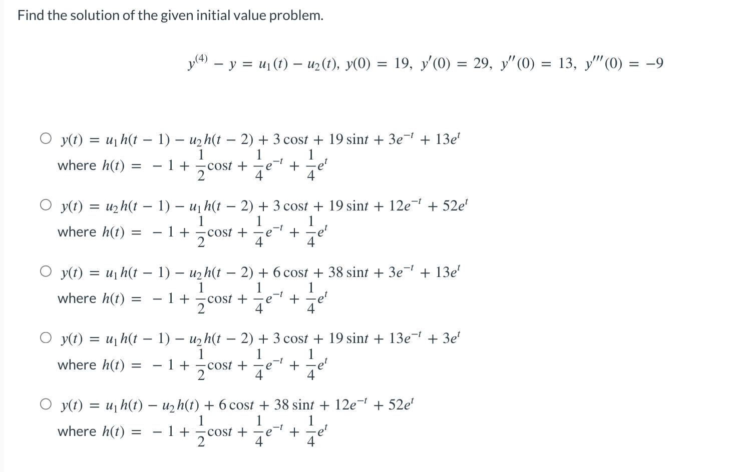 Solved Find the solution of the given initial value problem. | Chegg.com