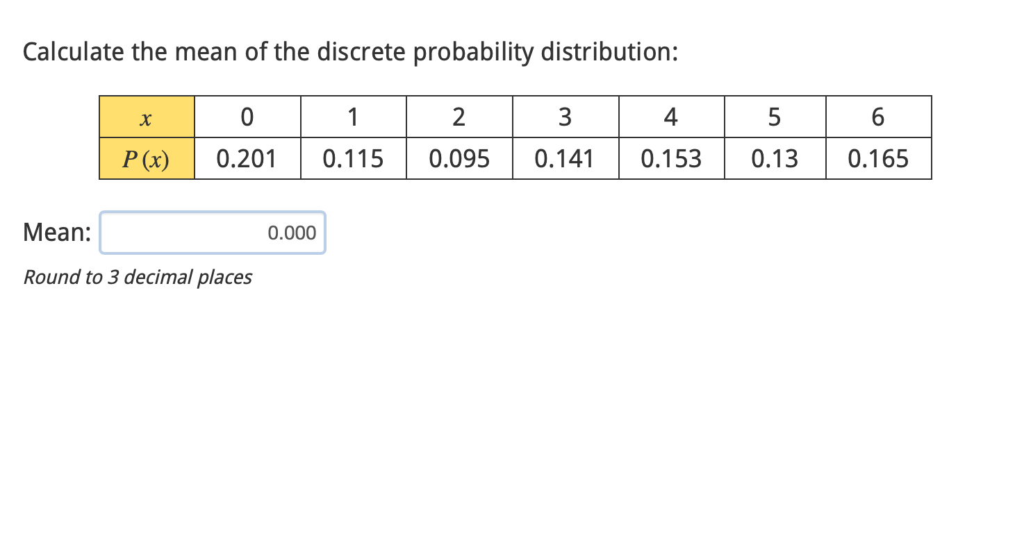 Solved Calculate the mean and standard deviation of the | Chegg.com