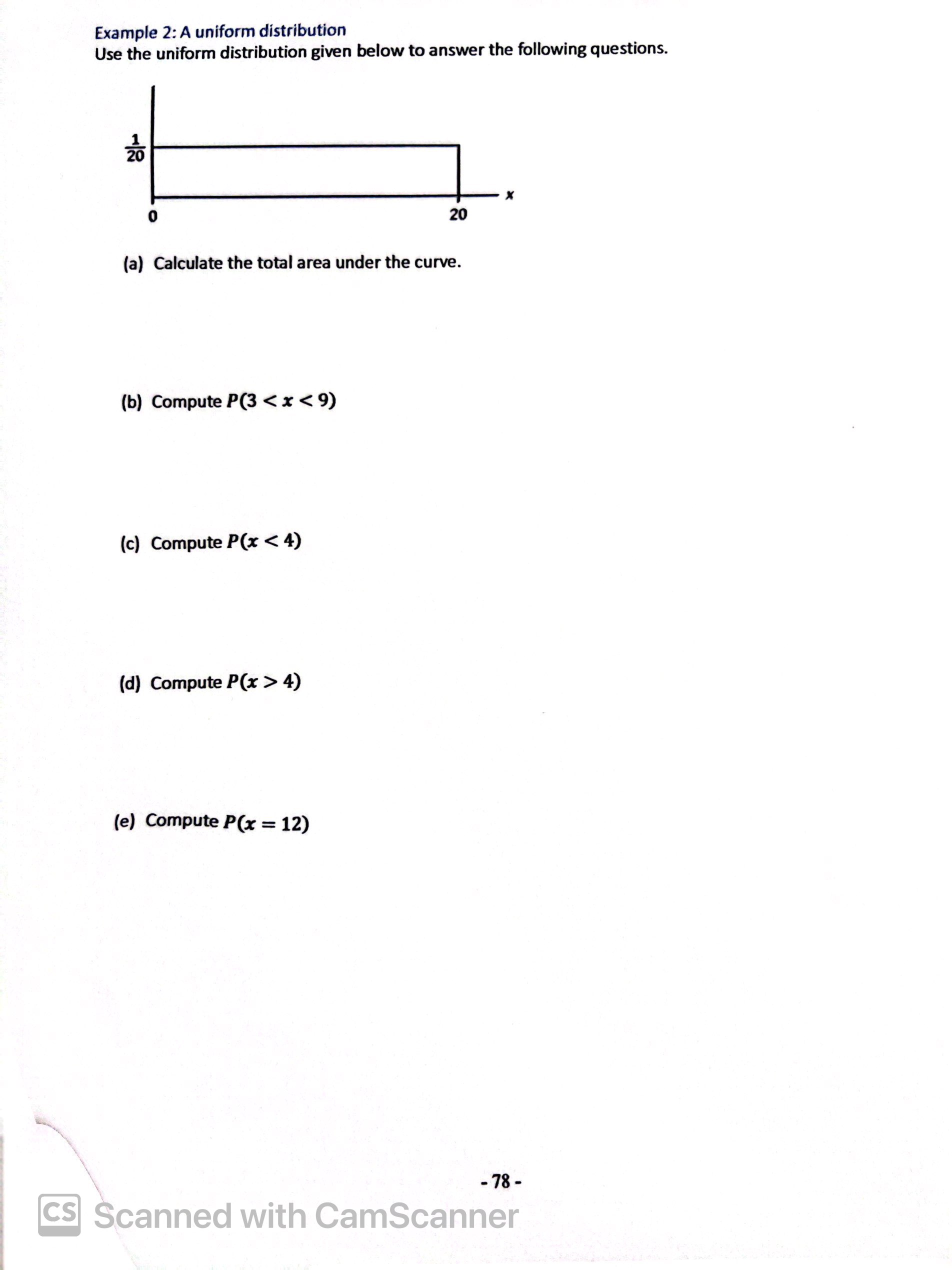 Solved Example 2: A uniform distribution Use the uniform | Chegg.com