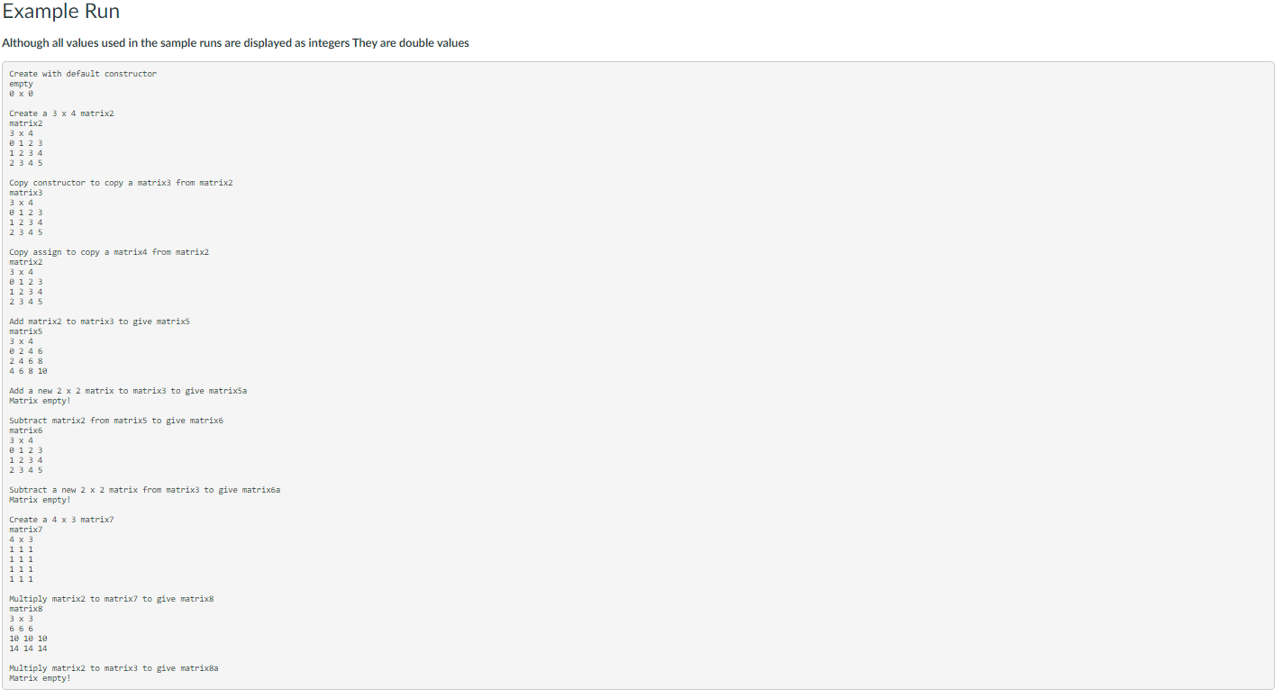 Solved Project 4 - Matrix Calculation With Logging Overview | Chegg.com