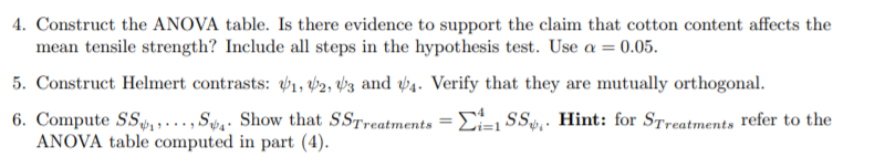 Question 1 (Study Case) Cotton Strength Determining | Chegg.com