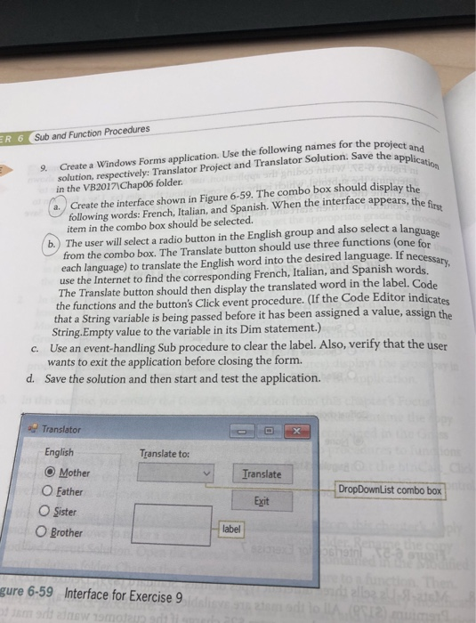 Solved R 6 Sub and Function Procedure Create a Windows Forms | Chegg.com