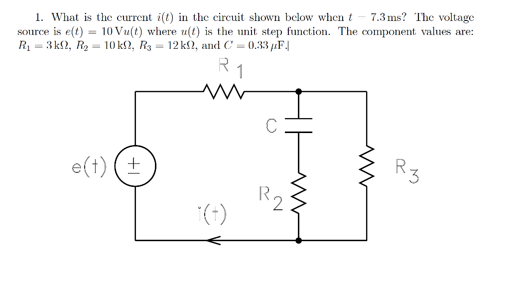 Solved 1. What is the current i(t) in the circuit shown | Chegg.com