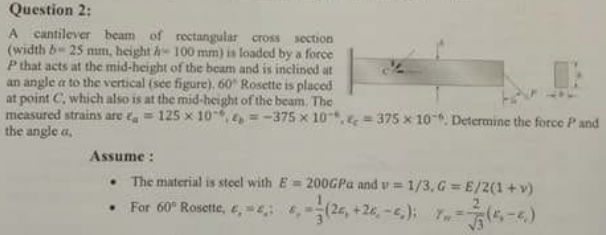 Solved Question 2: A cantilever beam of rectangular cross | Chegg.com