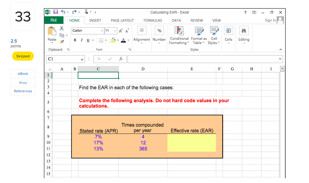 Solved 33 2.5 points Skipped eBook Print References All | Chegg.com