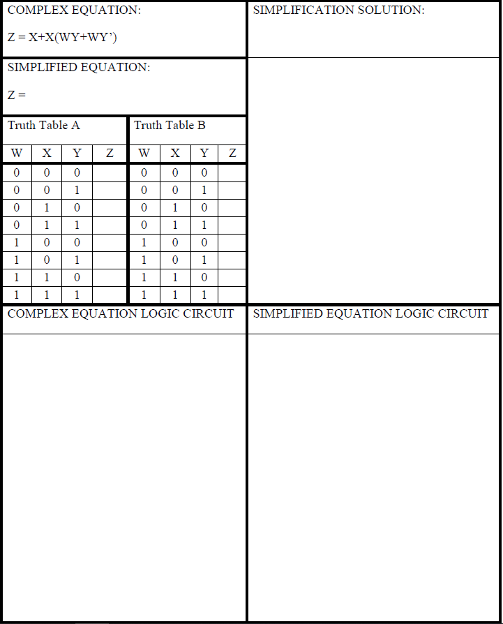Solved ACT 8: BOOLEAN EXPRESSION SIMPLIFICATION Objectives | Chegg.com