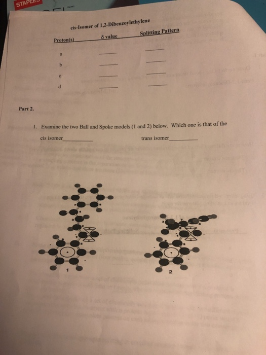 Solved The cis-isomer Using letters a-d for the different | Chegg.com
