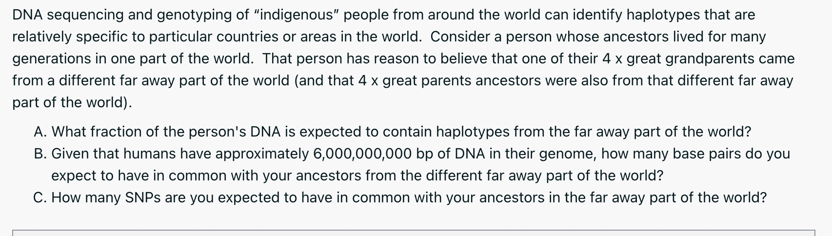 Solved DNA sequencing and genotyping of "indigenous" people | Chegg.com