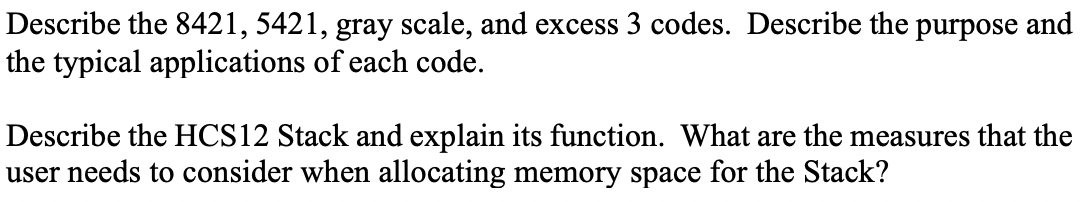 Solved Describe the 8421, 5421, gray scale, and excess 3 | Chegg.com