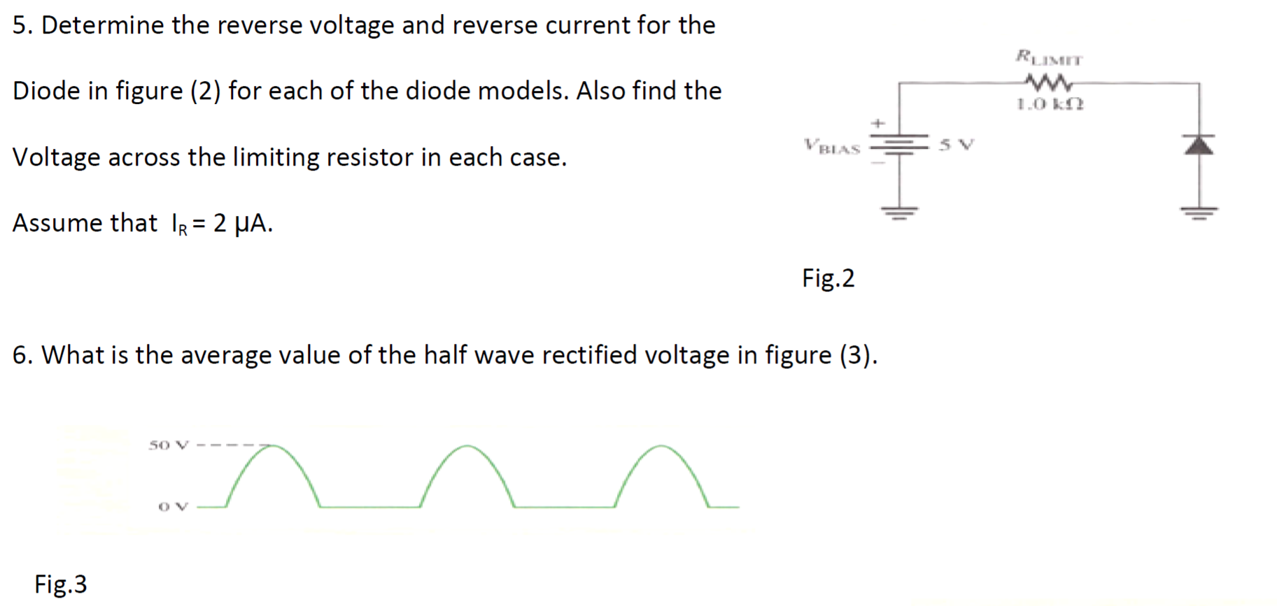 Solved 5. Determine the reverse voltage and reverse current | Chegg.com