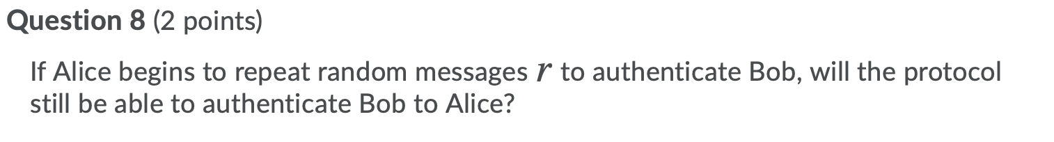 Solved Consider the following user authentication protocol, | Chegg.com