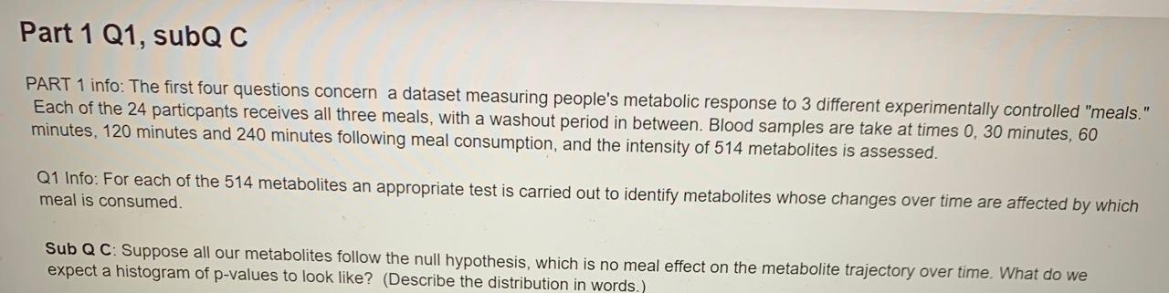 Solved Part 1, Q1, sub QB PART 1 Info: The first four | Chegg.com