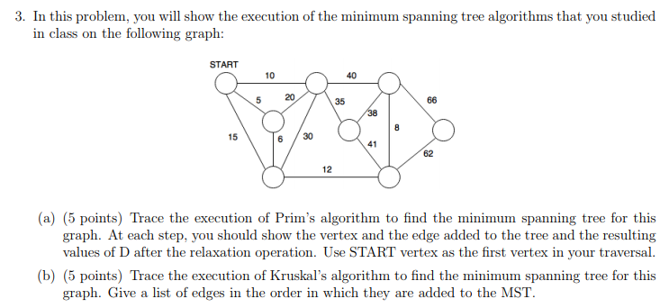 Solved 3. In this problem, you will show the execution of | Chegg.com