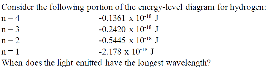 Solved Consider the following portion of the energy-level | Chegg.com