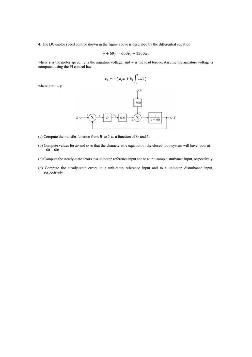 Solved 4. The DC-motor speed control shown in the figure | Chegg.com