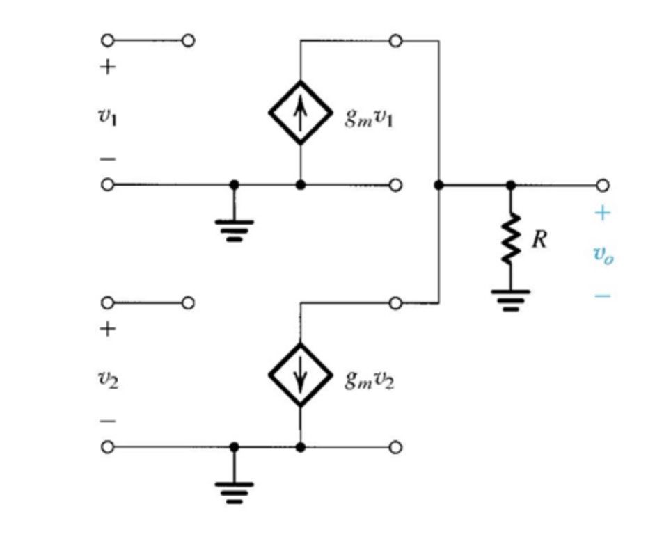 Solved let gm = 100 mA/V and R=5 kΩ. If the voltage input to | Chegg.com