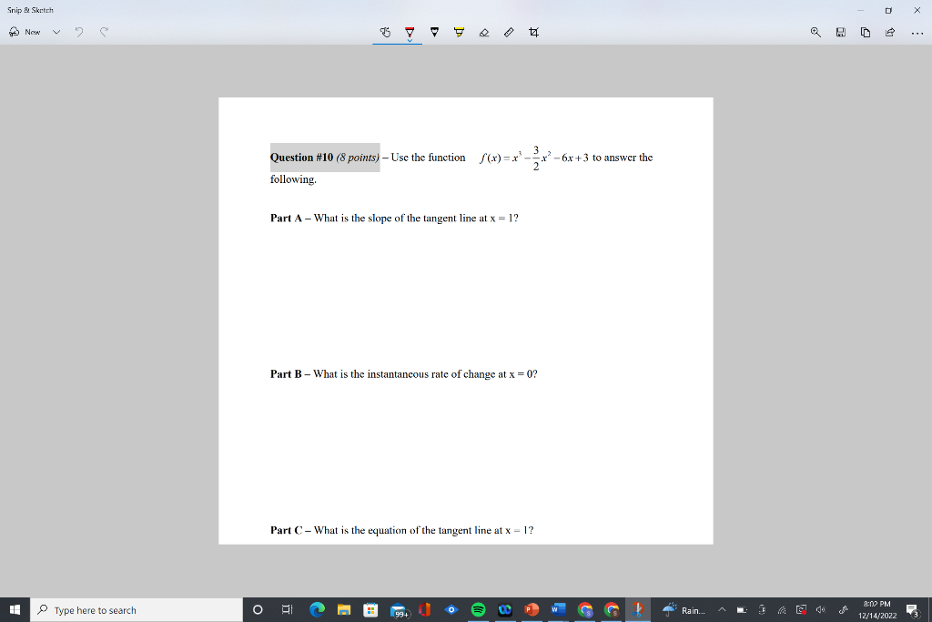 Solved Question \#10 (8 points) - Usc the function | Chegg.com
