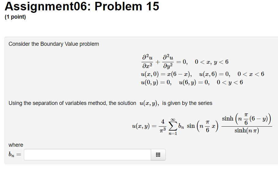 Solved Assignment06: Problem 15 (1 point) Consider the | Chegg.com