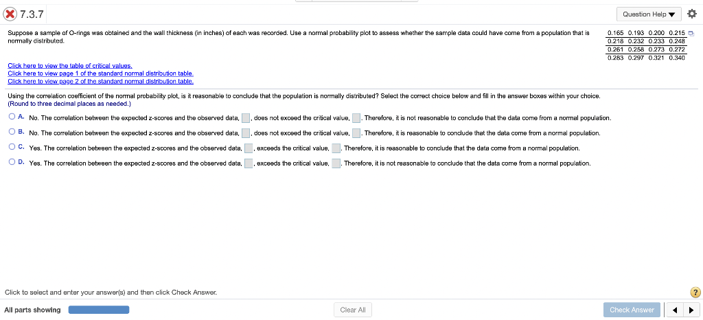 Solved Suppose a sample of O-rings was obtained and the | Chegg.com