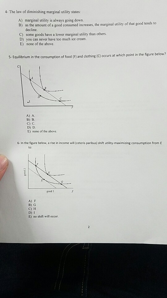 Diminishing Marginal Utility