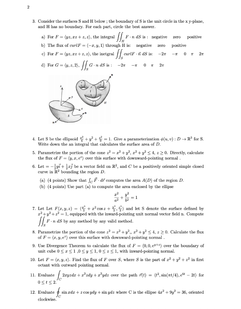 Math 251: Green's Theorem- Divergence Theorem and | Chegg.com