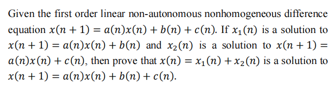 Solved Given the first order linear non-autonomous | Chegg.com