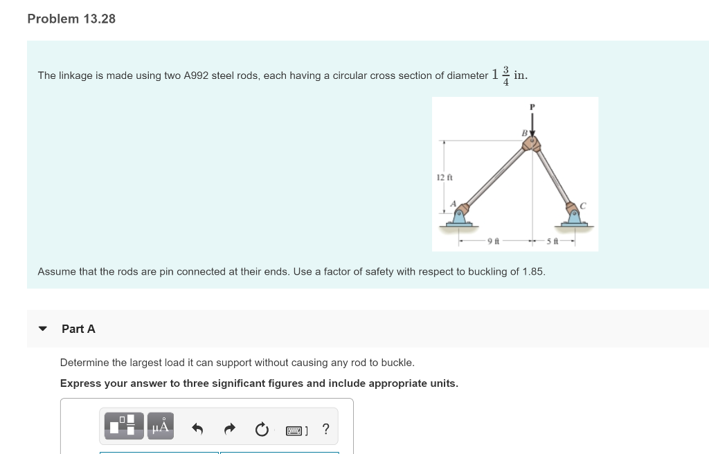 Solved Problem 13.28 The linkage is made using two A992 | Chegg.com