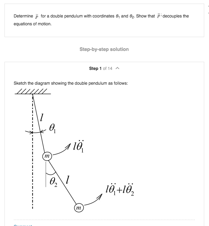 Solved Determine ï for a double pendulum with coordinates 6, | Chegg.com
