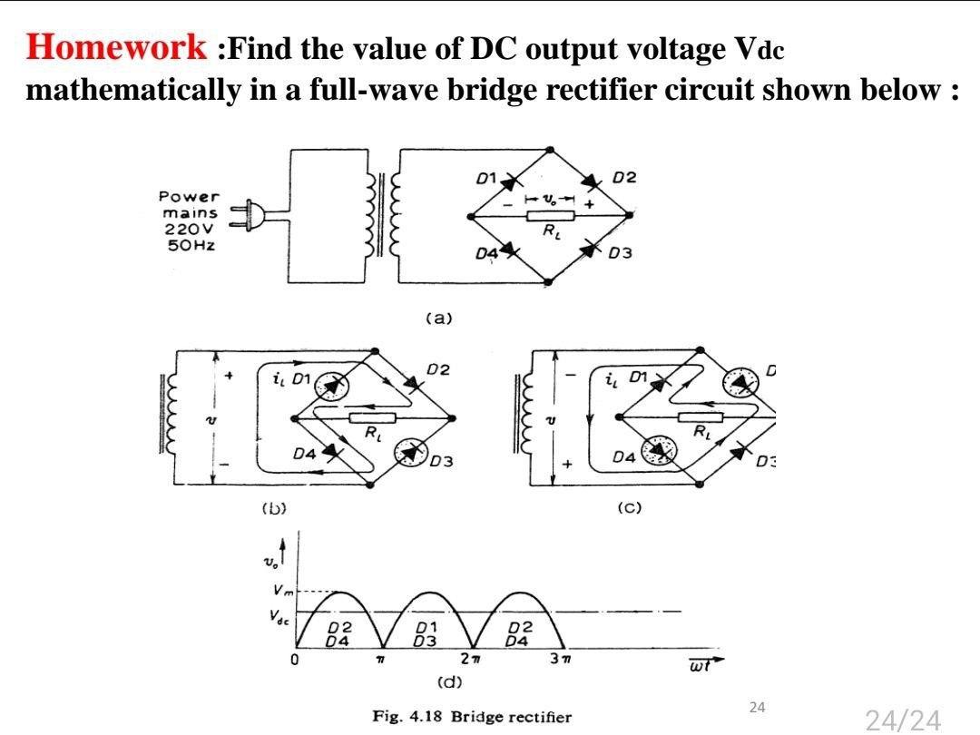 Solved Homework :Find the value of DC output voltage Vdc | Chegg.com