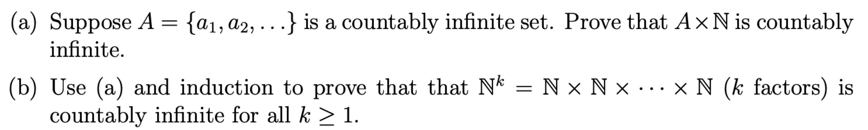 Solved (a) Suppose A = {21, 22, ...} is a countably infinite | Chegg.com