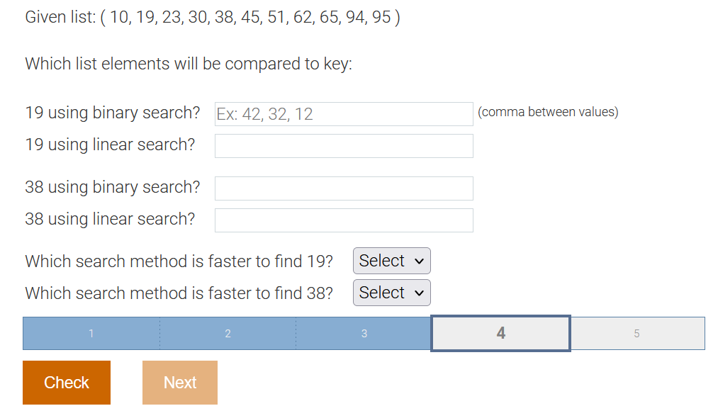 Solved Given list: )Which list elements will be compared to | Chegg.com