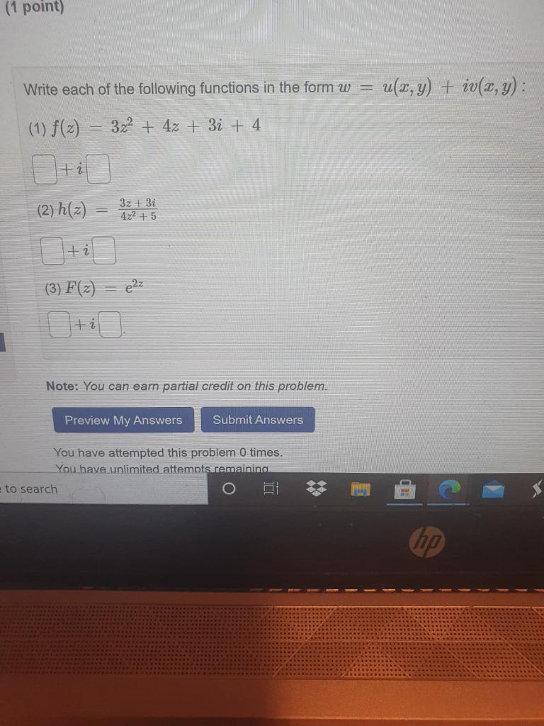 Solved (1 point) Write each of the following functions in | Chegg.com