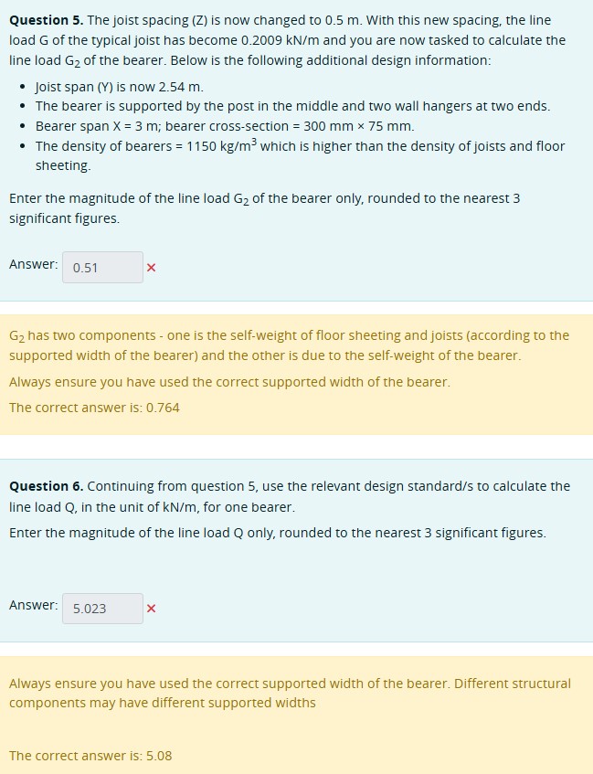 Solved Question 5. ﻿The joist spacing \( (Z) \) ﻿is now | Chegg.com