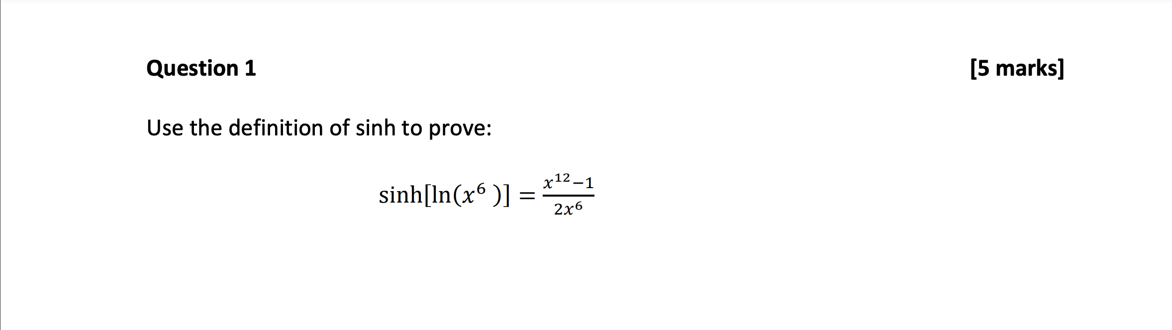 Solved Use the definition of sinh to prove: | Chegg.com