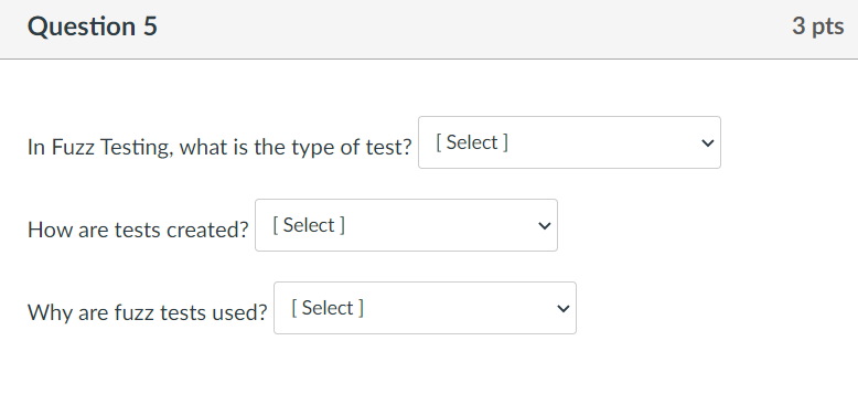 Solved In Fuzz Testing, what is the type of test? How are | Chegg.com