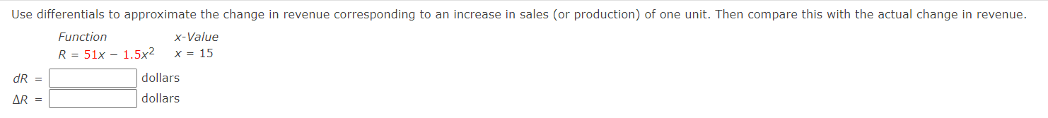 Solved Compare the values of dy and Ay for the function. | Chegg.com
