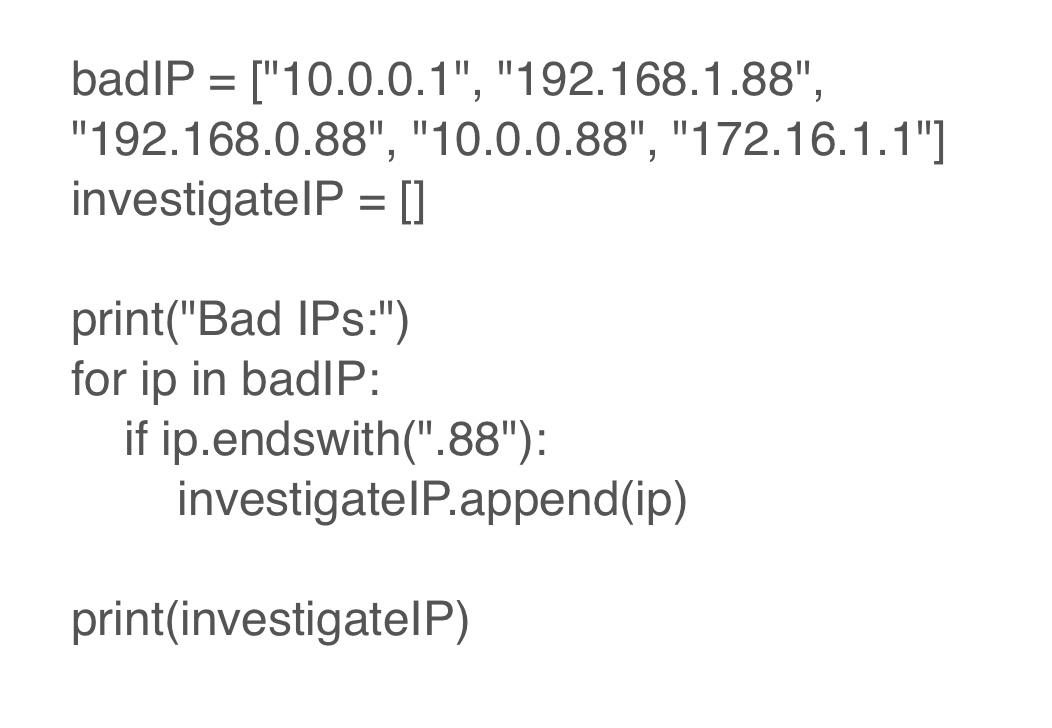 Solved You are back to work on your bad actor IP addresses | Chegg.com