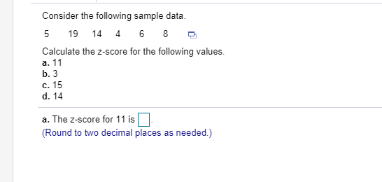Solved Consider the following sample data. 5 19 14 4 6 8 | Chegg.com