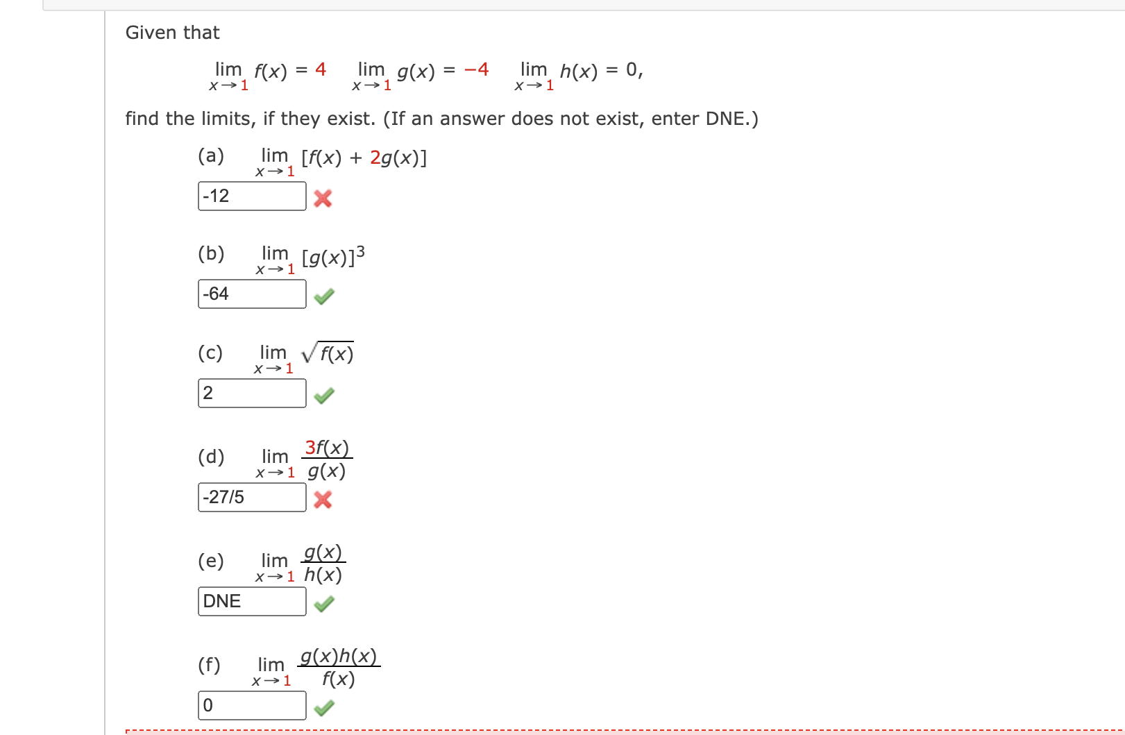 Solved Given that limx→1f(x)=4limx→1g(x)=−4limx→1h(x)=0, | Chegg.com