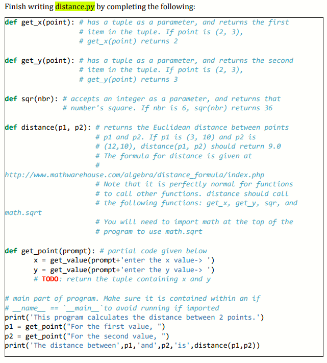 Solved My code: import math def get_value(prompt): # 1 | Chegg.com