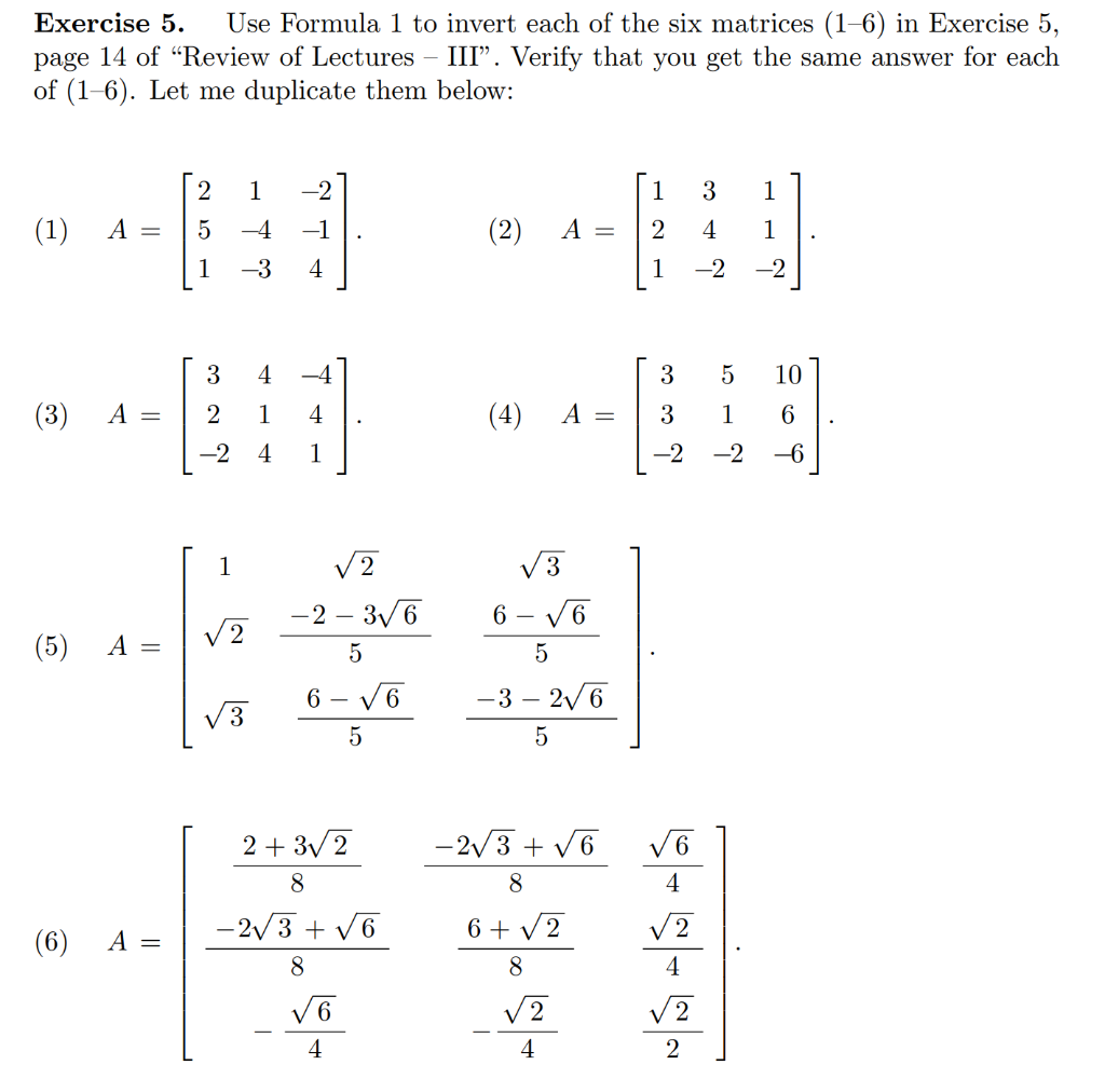 Solved a1 a2 a3 Formula 1. For a 3x 3 matrix A -b1 b2 b3, | Chegg.com