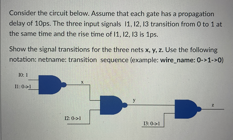 Solved Consider the circuit below. Assume that each gate has | Chegg.com