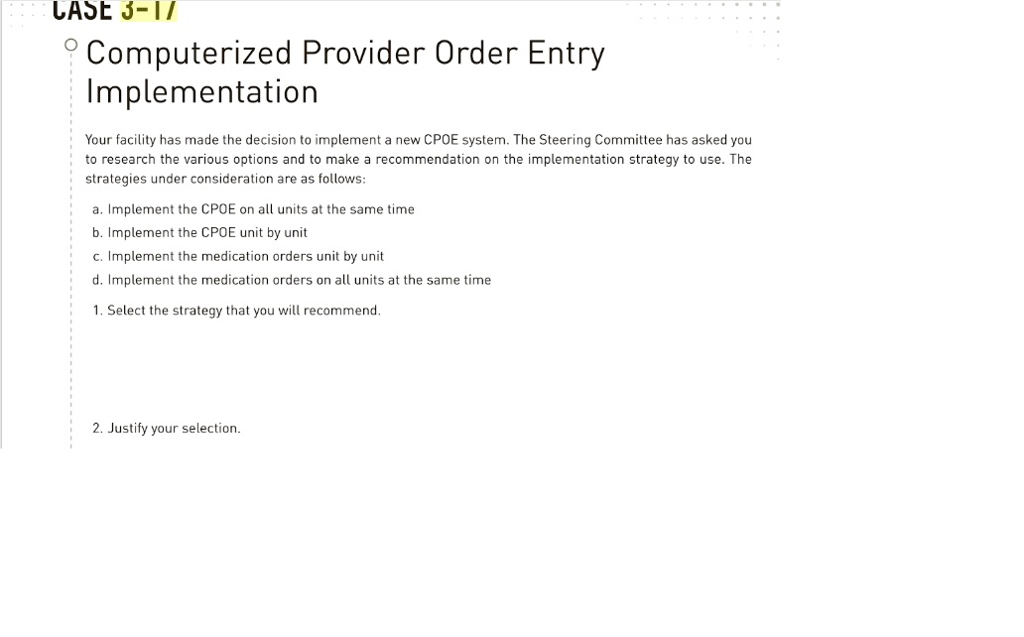 Solved LASE 3-I/ Computerized Provider Order Entry | Chegg.com